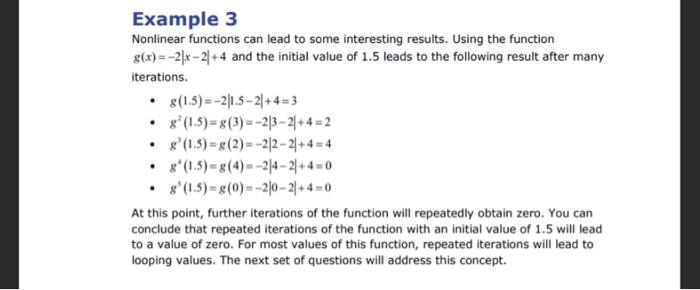 Solved Example 3 Nonlinear functions can lead to some | Chegg.com
