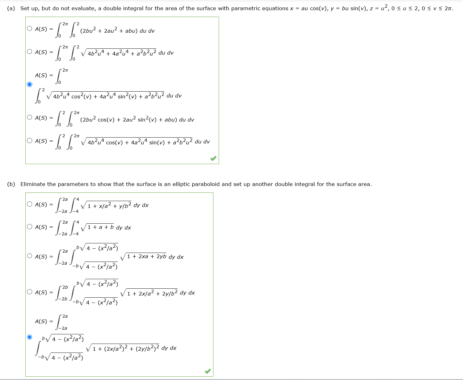 Solved (a) ﻿Set up, ﻿but do ﻿not evaluate, a double integral | Chegg.com