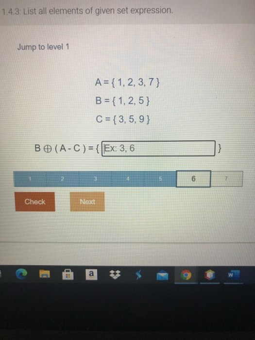 Solved 1.4.3: List all elements of given set expression. | Chegg.com