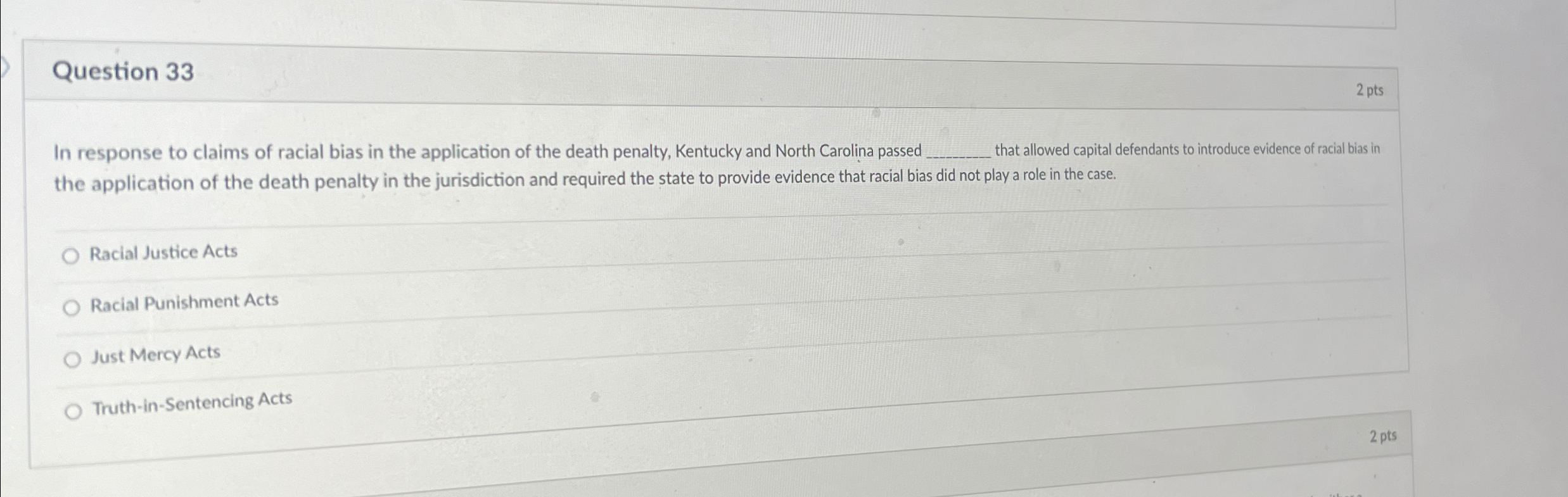 Solved Question 332 ﻿ptsIn response to claims of racial bias | Chegg.com