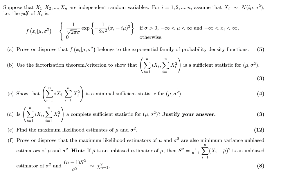 Solved Suppose that x1,x2,dots,xn ﻿are independent random | Chegg.com