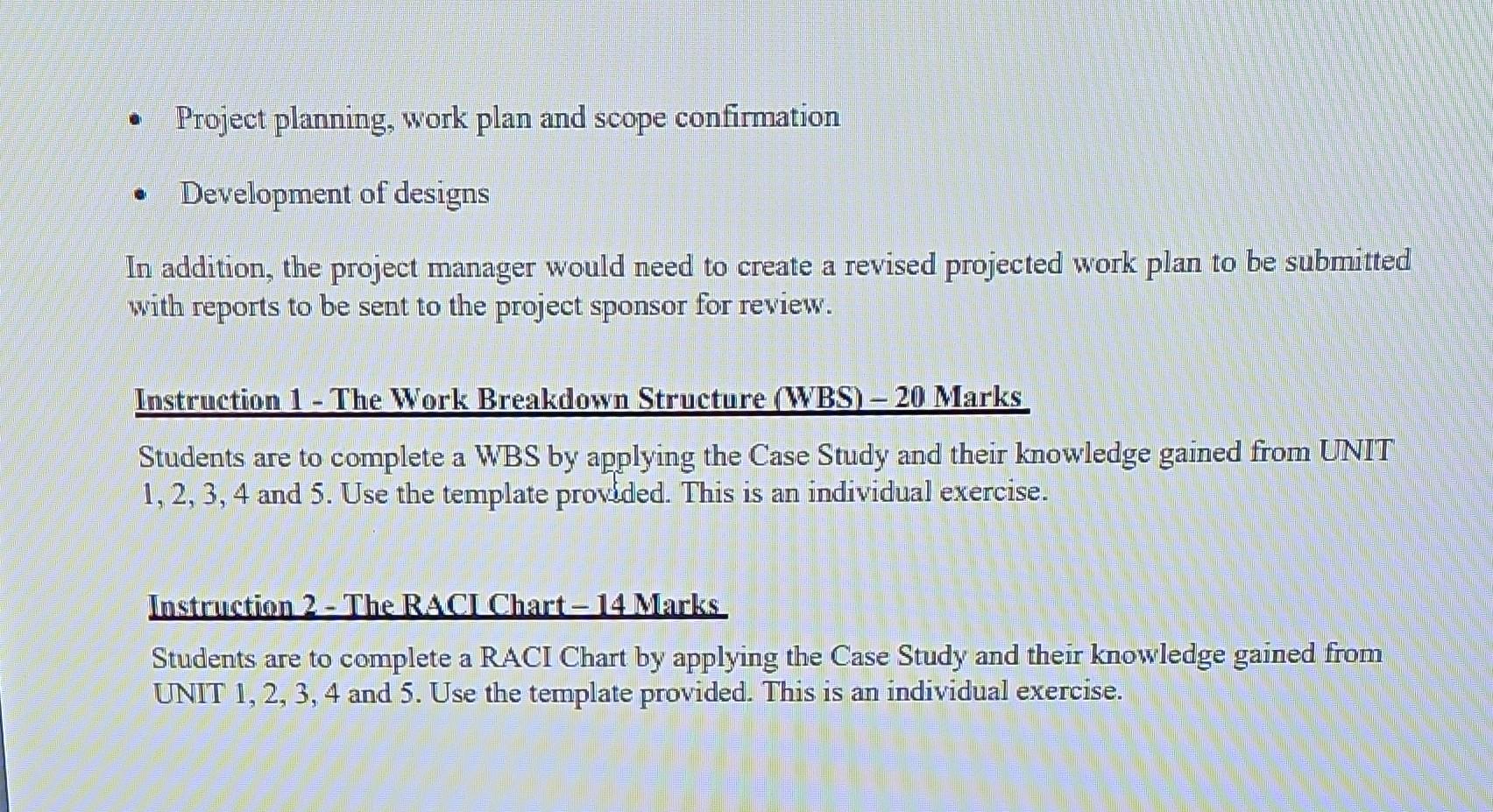 Solved - Project planning, work plan and scope confirmation | Chegg.com