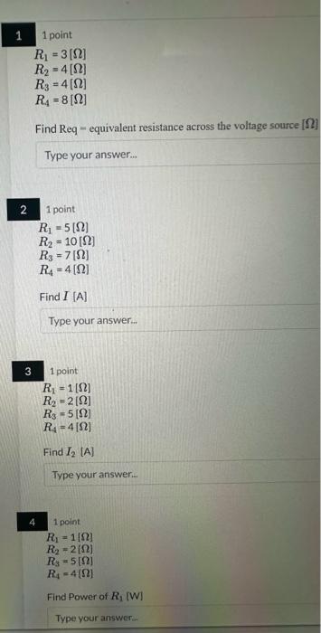 Solved R1=3[Ω]R2=4[Ω]R3=4[Ω]R4=8[Ω] Find Req - equivalent | Chegg.com