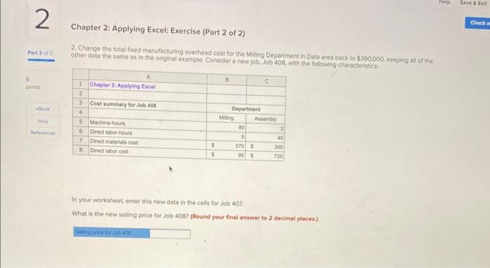 Chapter 2: Applying Excel: Exercise (Part 2 of 2) 2. | Chegg.com