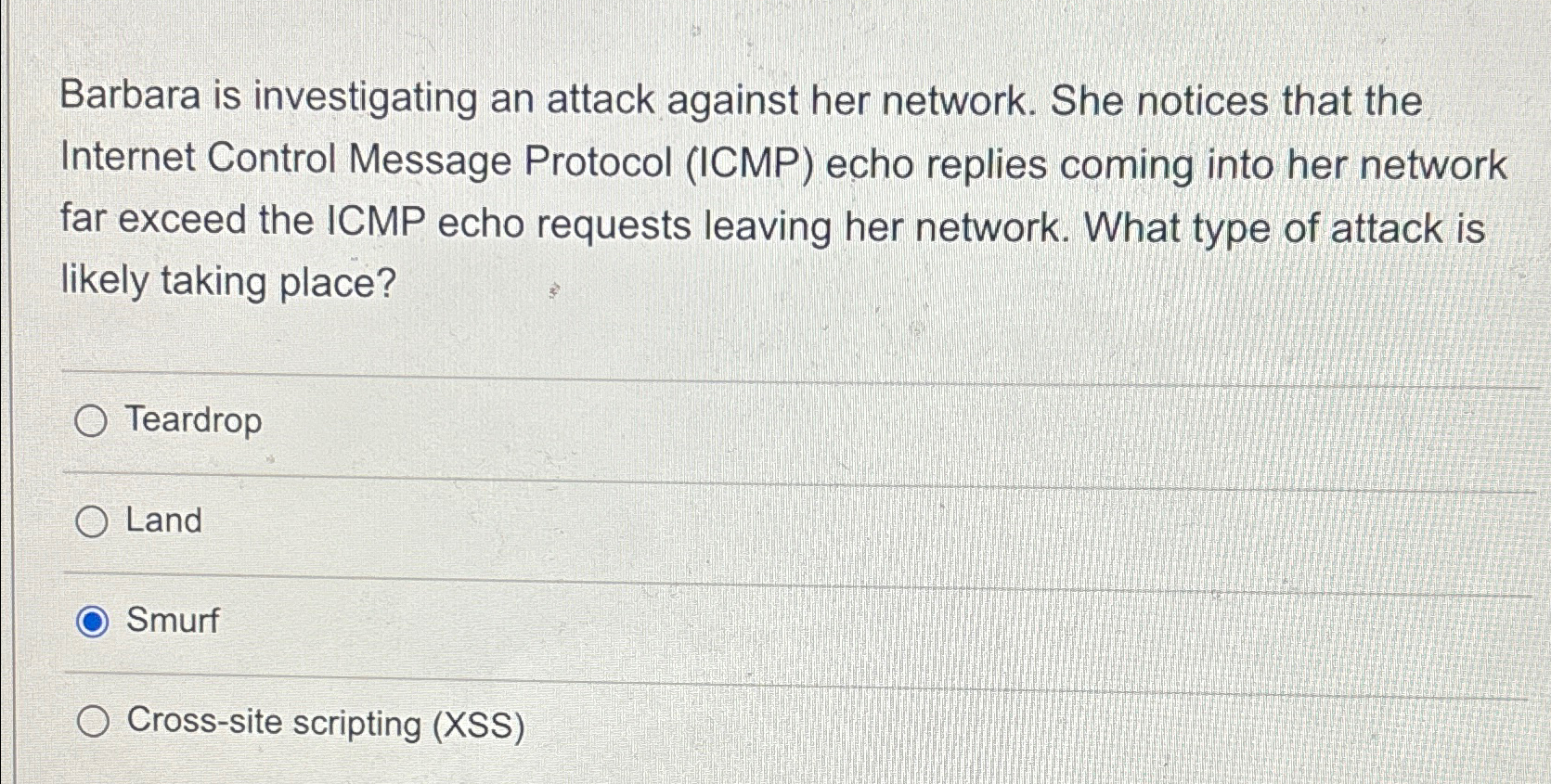 Solved Barbara is investigating an attack against her | Chegg.com