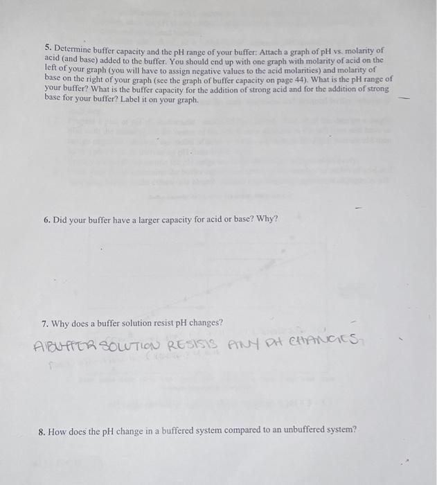 1. Buffer calculation: in class, you are assigned a | Chegg.com