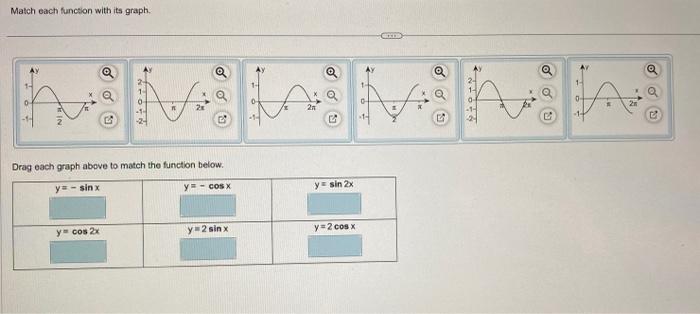 Solved Match each function with its graph. Drac each araph | Chegg.com
