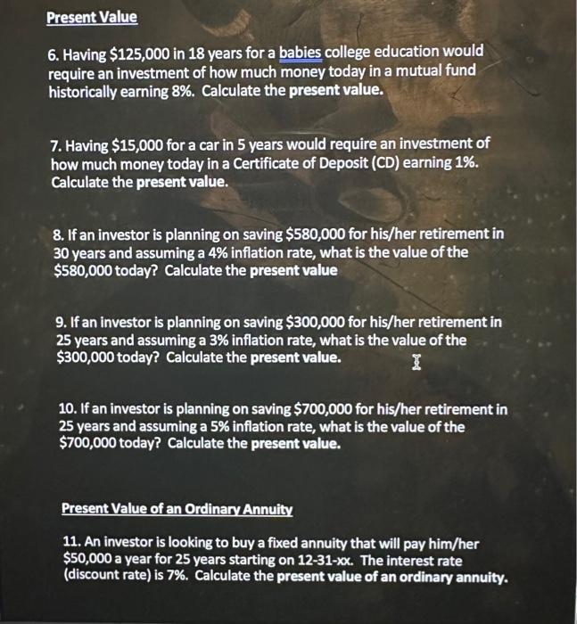 Solved Solve the following problems. Future Value of an | Chegg.com