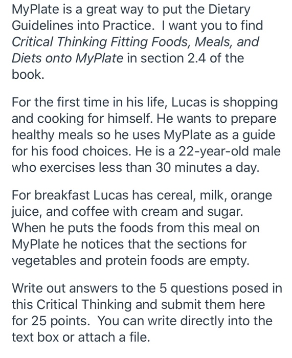 MyPlate is a great way to put the Dietary Guidelines | Chegg.com