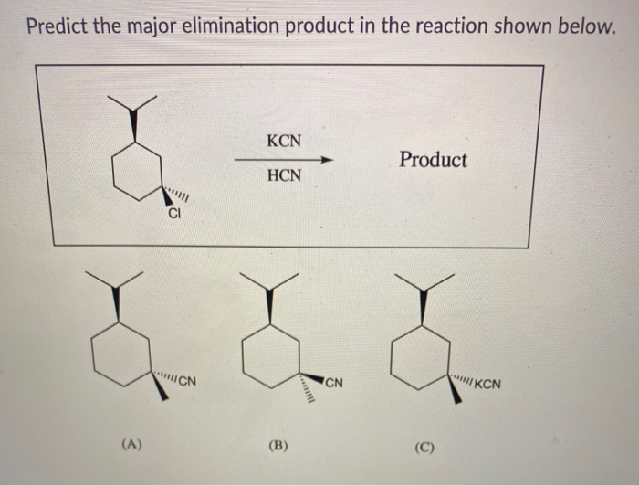 Solved Predict the major elimination product in the reaction | Chegg.com