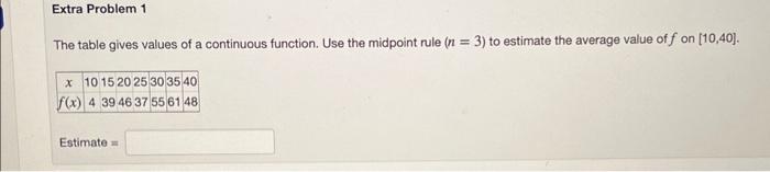 Solved The table gives values of a continuous function. Use | Chegg.com