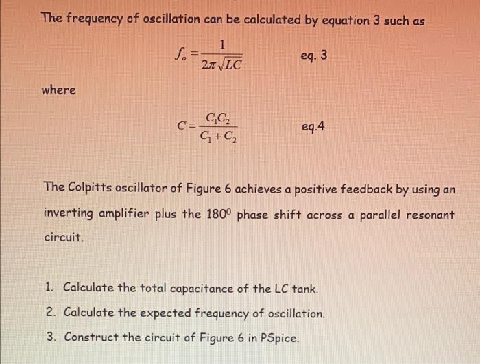 Solved 7 Application: Colpitts Oscillator (Simulation) The | Chegg.com