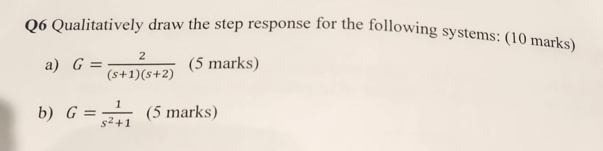 Solved Q6 Qualitatively draw the step response for the | Chegg.com Solved Q6 Qualitatively draw the step response for the | Chegg.com