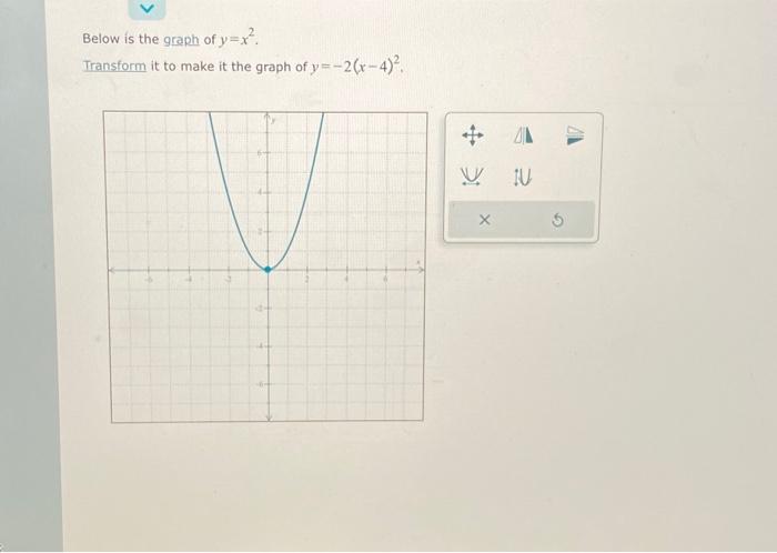 Solved Below is the graph of y=x2. Transform it to make it | Chegg.com