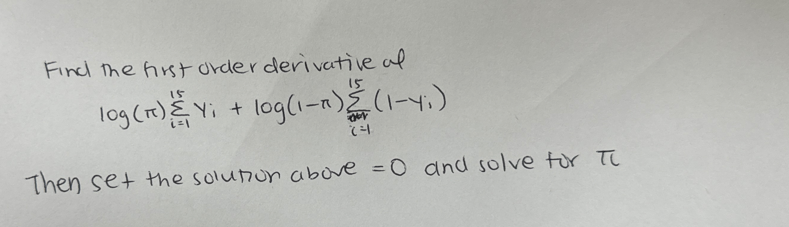 Find the first order derivative | Chegg.com