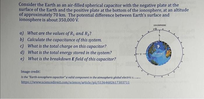 Solved Consider the Earth as an air-filled spherical | Chegg.com