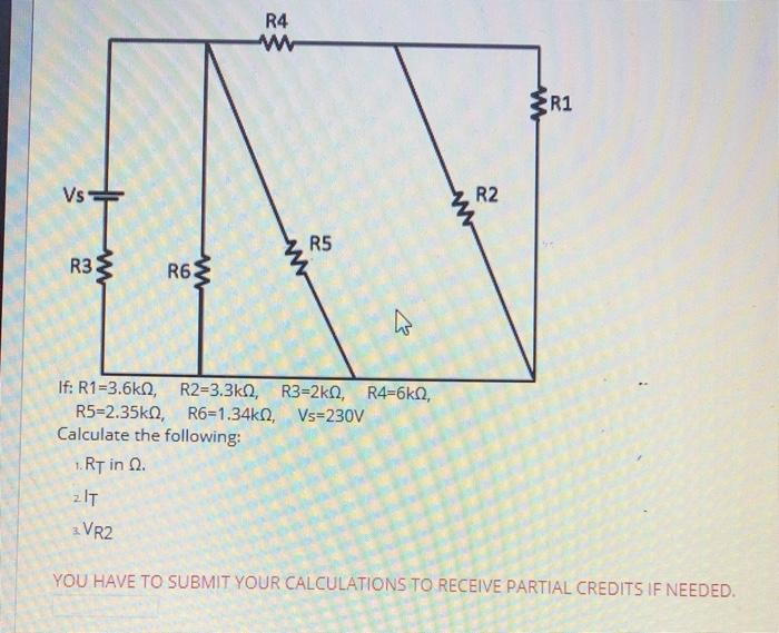 Solved R4 w } R1 Vs R2 R5 R3 } { R6 | Chegg.com