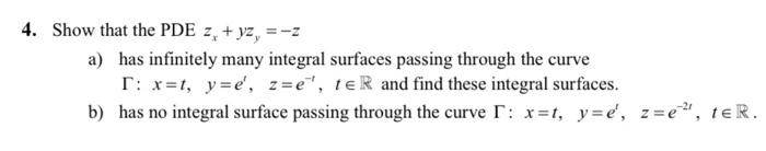 Solved Show that the PDE zx+yzy=−z a) has infinitely many | Chegg.com