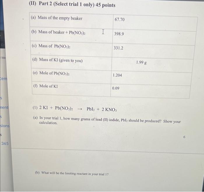 (II) Part 3 (same as Part 2) 30 points. (1) What is | Chegg.com