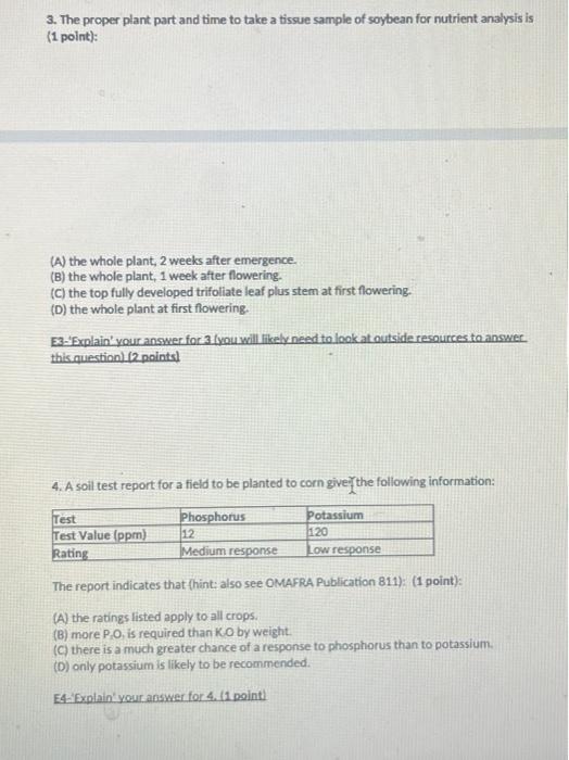 1. Which of the following nutrient elements is a | Chegg.com