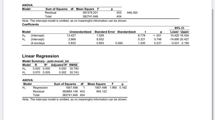 Solved Regression Analysis Table (please fill the tables) | Chegg.com