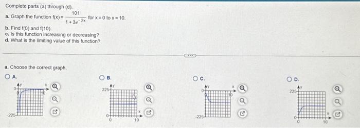 Solved Complete parts (a) through (d) a. Graph the function | Chegg.com