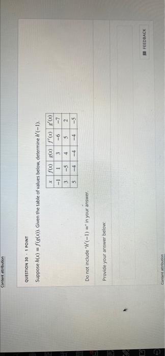 Solved SE AD Content attribution QUESTION 30 1 POINT Suppose | Chegg.com