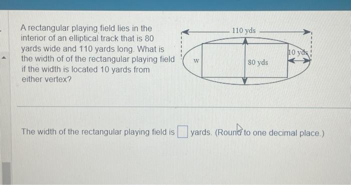 Solved A rectangular playing field lies in the interior of | Chegg.com