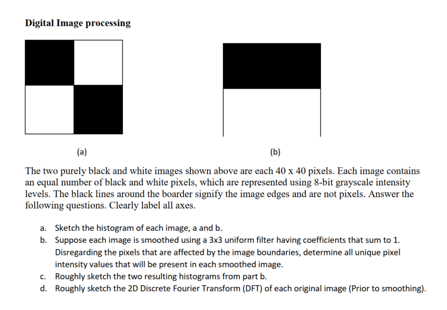 Solved Digital Image processing(a)(b)The two purely black | Chegg.com