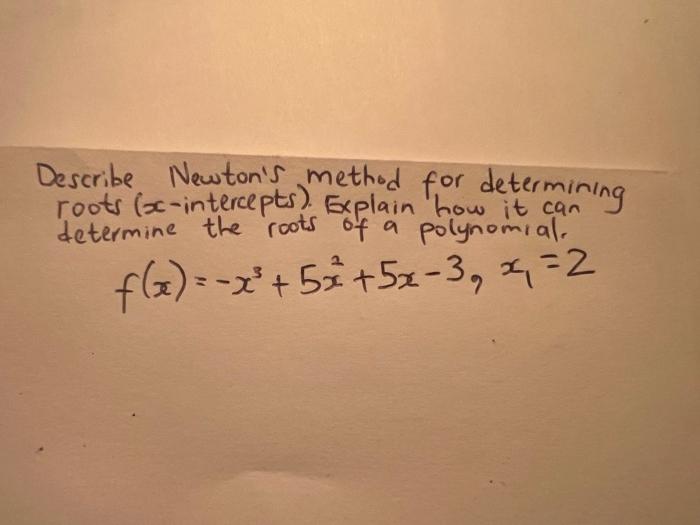 Solved Describe Newton's method for determining roots ( | Chegg.com