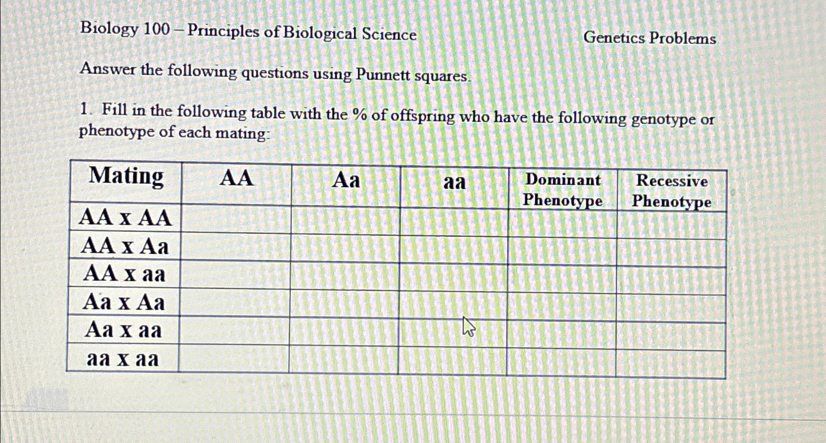 Solved Biology 100 - ﻿Principles of Biological | Chegg.com