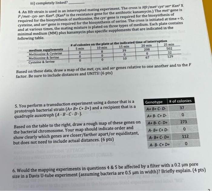 6. Would the mapping experiments in questions 4&5 be | Chegg.com