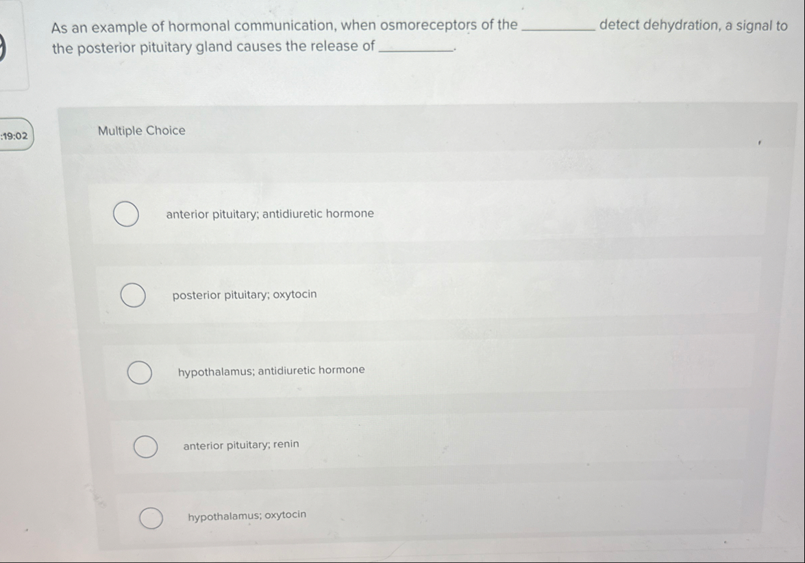 Solved As an example of hormonal communication, when | Chegg.com