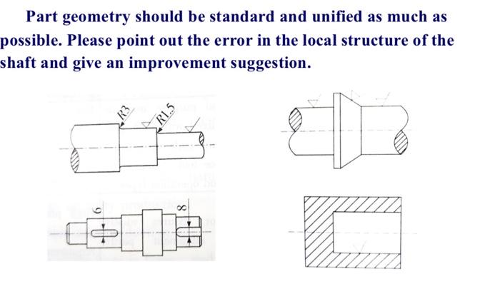 Solved Part geometry should be standard and unified as much | Chegg.com