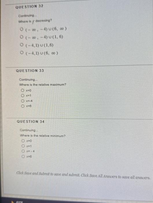 Solved Continuing Where is f decresing? | Chegg.com