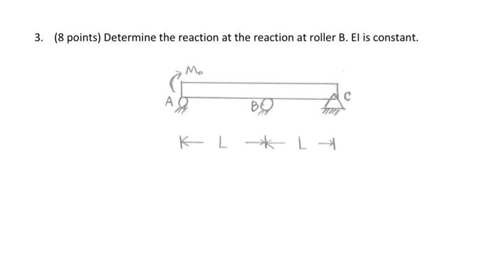Solved 3. (8 points) Determine the reaction at the reaction | Chegg.com