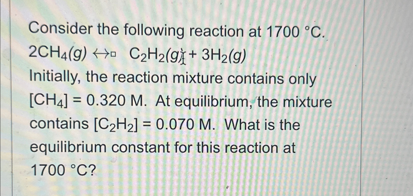 Solved Consider the following reaction at | Chegg.com