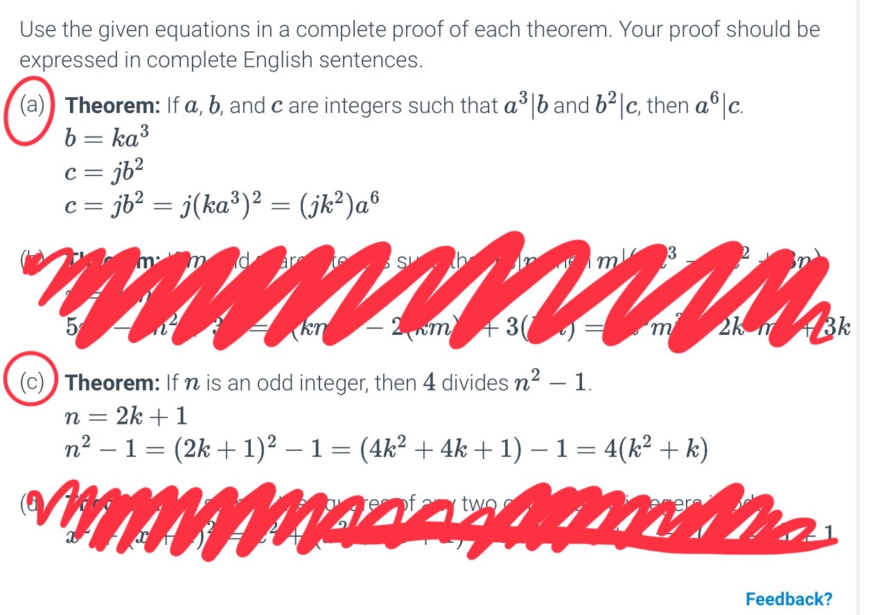 Solved Use the given equations in a complete proof of each | Chegg.com