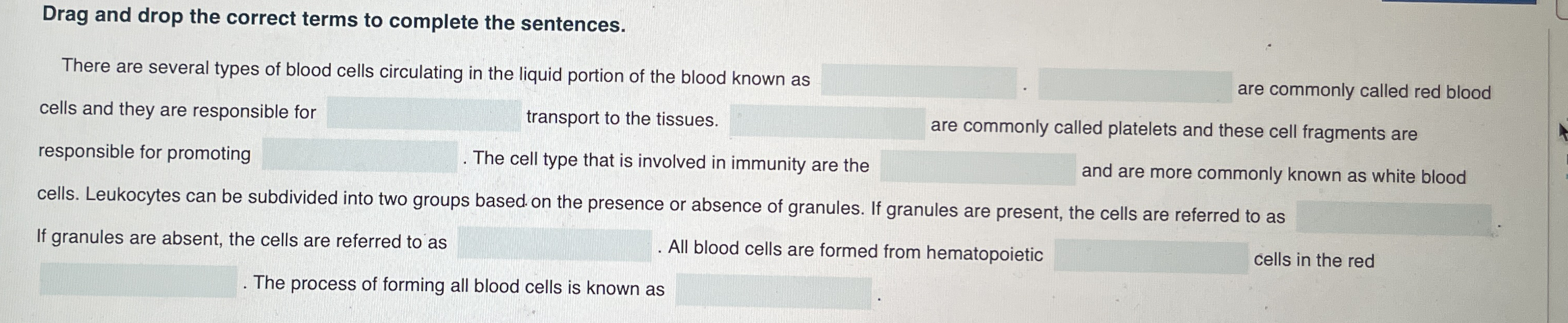 Solved Drag and drop the correct terms to complete the | Chegg.com