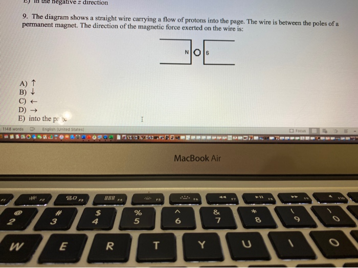 Solved =) muie negative z direction 9. The diagram shows a | Chegg.com