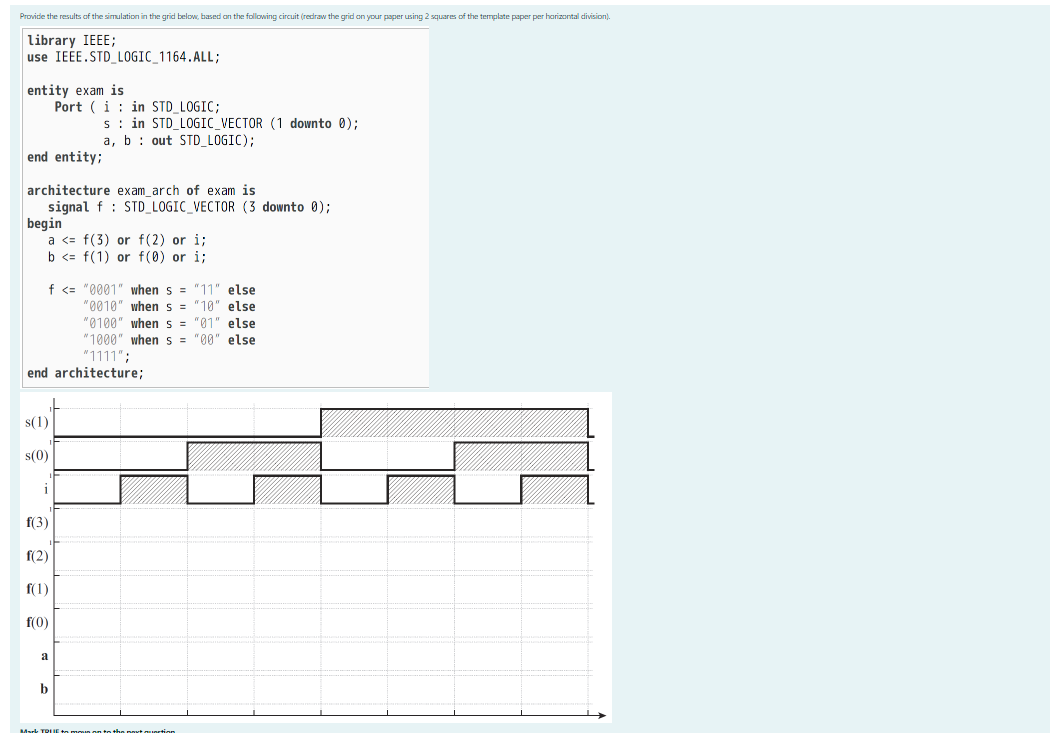 Solved Provide the results of the simulation in the grid | Chegg.com