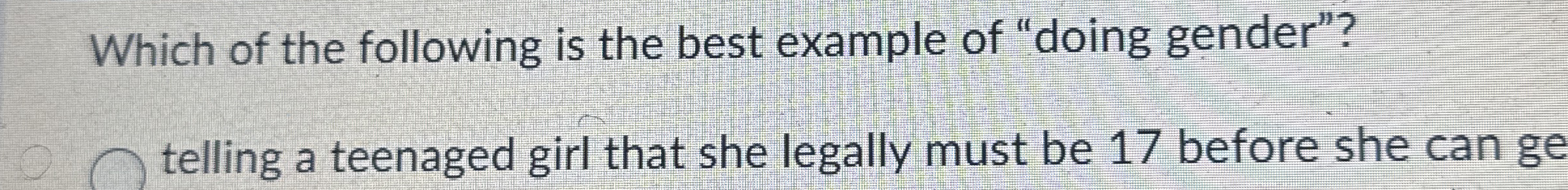 Solved Which of the following is the best example of "doing | Chegg.com