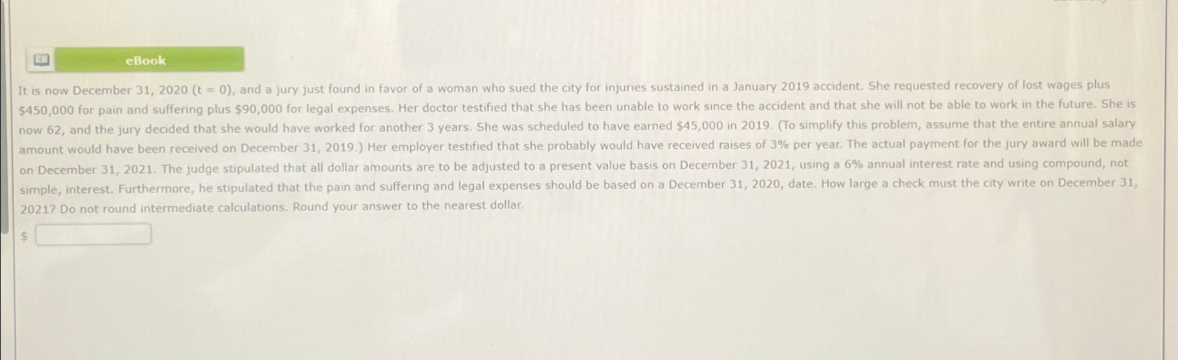 eBook2021 ? ﻿Do not round intermediate calculations. | Chegg.com