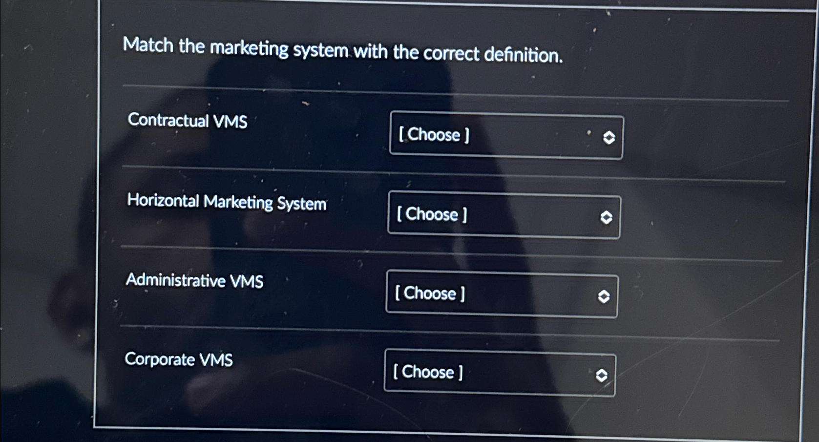 Solved Match the marketing system with the correct | Chegg.com