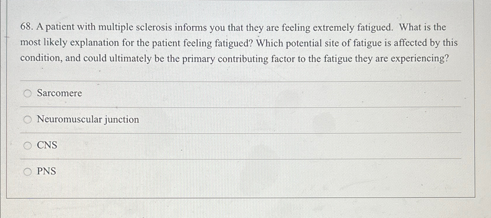 Solved A patient with multiple sclerosis informs you that | Chegg.com