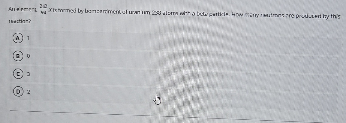 Solved An element, ?94242x ﻿is formed by bombardment of | Chegg.com