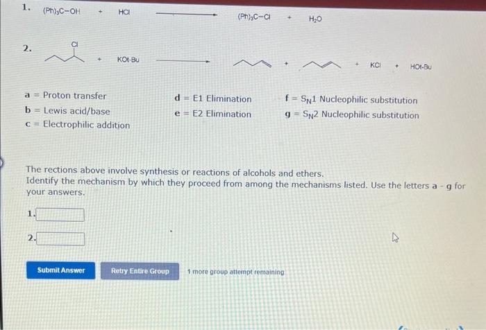 Solved 2. KOA-Bu a= Proton transfer b = Lewis acid/base d= | Chegg.com