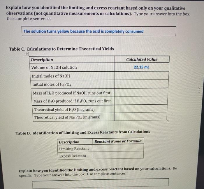 Solved Table A. Limiting Reactant Data Measurement or | Chegg.com