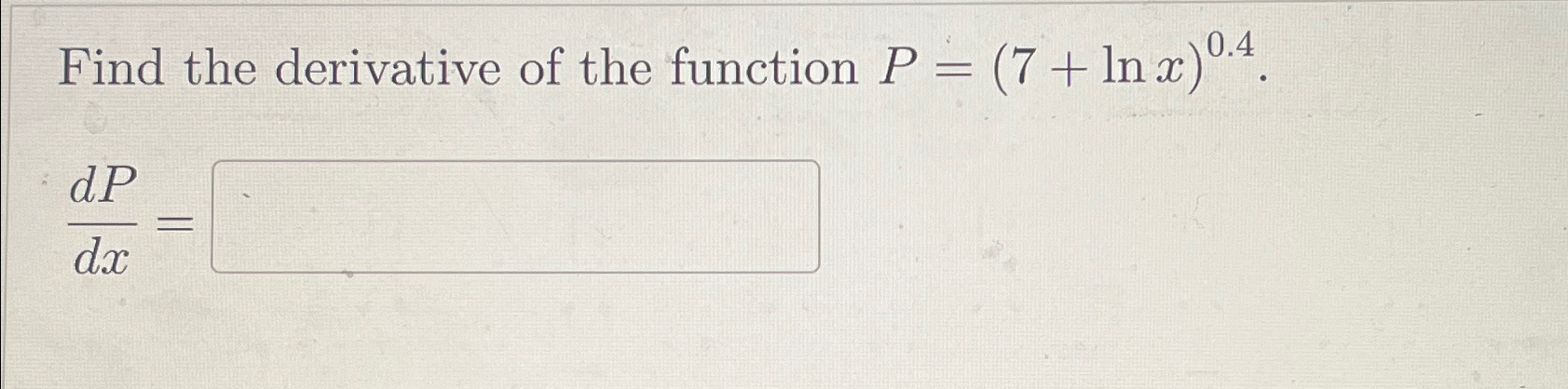 Solved Find the derivative of the function | Chegg.com