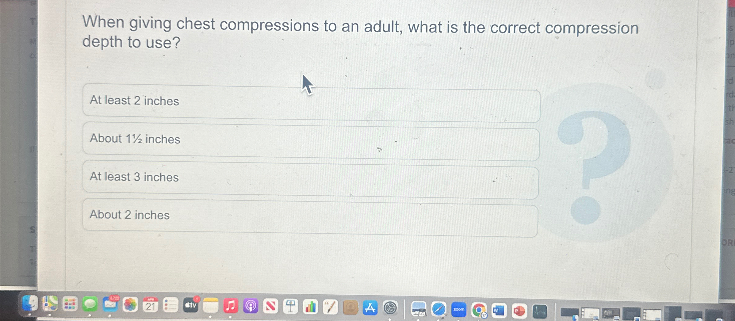 Solved When giving chest compressions to an adult, what is | Chegg.com